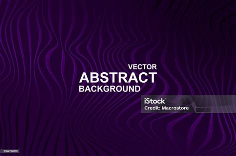 부드러운 반사와 함께 검은 배경에 보라색 물결 모양의 물결 모양 선이 있는 추상적인 배경 곡선 줄무늬가 있는 우아함 벽지 반복 구성에서 질감과 흐름 효과 벡터 일러스트 레이