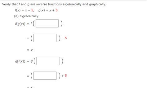 Solved Verify That F And G Are Inverse Functions Chegg