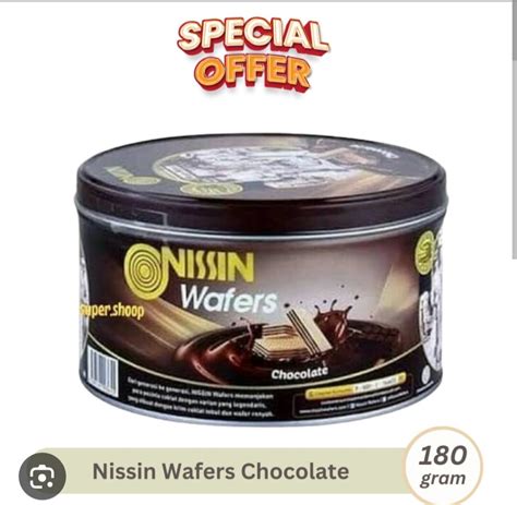 Nissin Wafers Chocolate Wafer Coklat Kemasan Kaleng 180 Gr Lazada