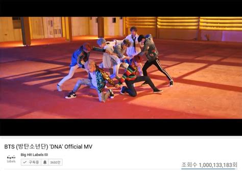 BTS S DNA Surpasses 1 Billion Views On YouTube