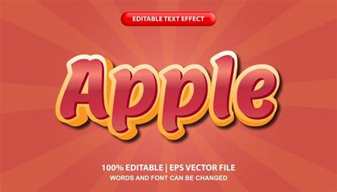 Premium Vector Apple Editable Text Effect Template Colorful Gradient