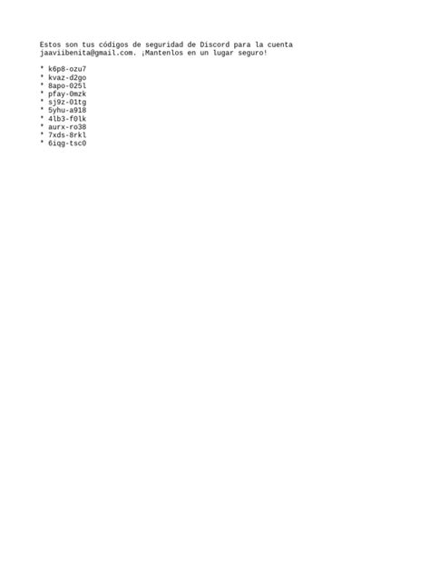 Discord Backup Codes Pdf