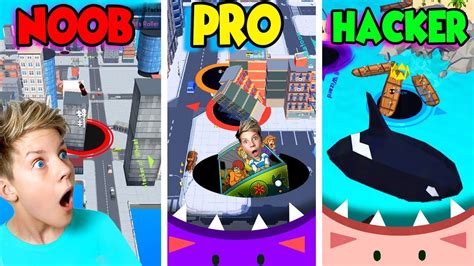 NOOB Vs PRO Vs HACKER In HOLE IO YouTube