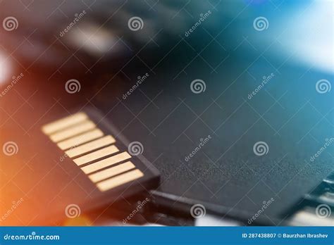 Micro Sd Card Lies On A Pile Of Memory Cards Close Up Stock Image Image Of Security Group
