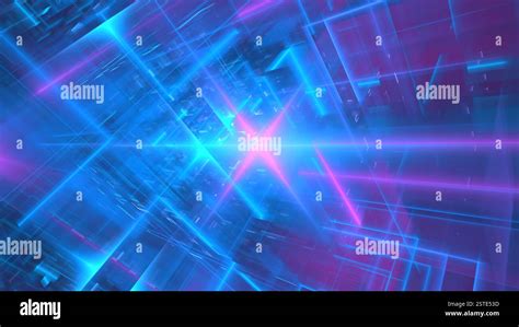 Vivid Blue And Pink Glowing Lines Intersect And Create Geometric Shapes In A Dynamic Abstract