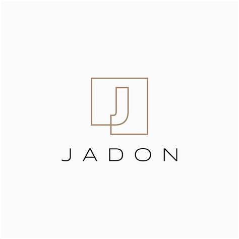 Lettre J Initial Lettermark Contour Ligne Continue Or Carré Logo Vector