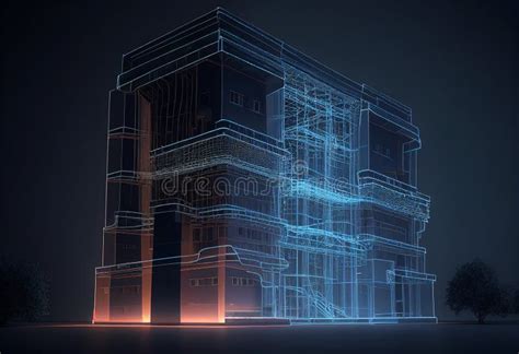 Computer 3d Model Of A Multi Storey Building In The Design Department