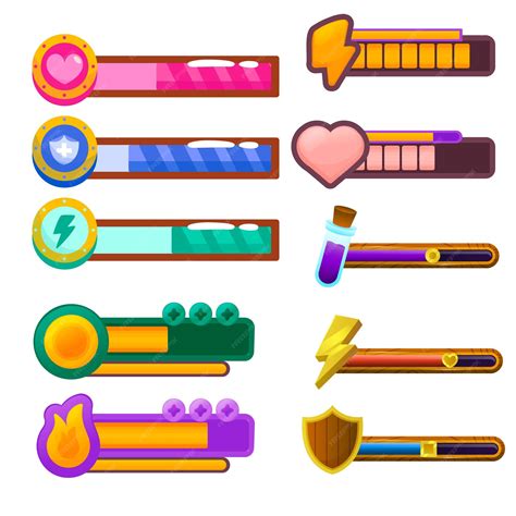 Premium Vector Game Health Bar Ui Asset For Video Game Energy Indicator For Mobile Web And