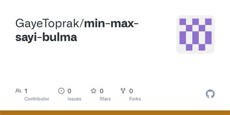 GitHub GayeToprak Min Max Sayi Bulma