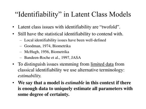 Ppt Assessing Estimability Of Latent Class Models Using A Bayesian