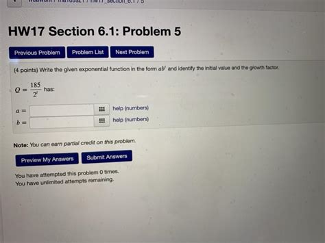 Solved Section 61 Hw17 Section 61 Problem 5 Previous