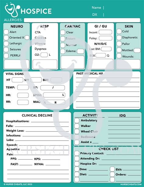 Hospice Assessment Form For Nurses