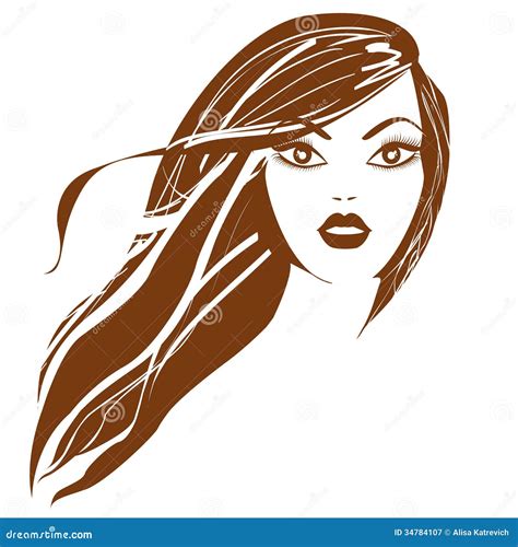 Eps Fashion Beautiful Woman With Long Wavy Hair Stock Vector