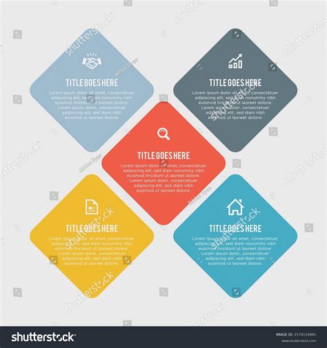 Five Square Boxes Chart Slide Business Stock Vector Royalty Free Shutterstock