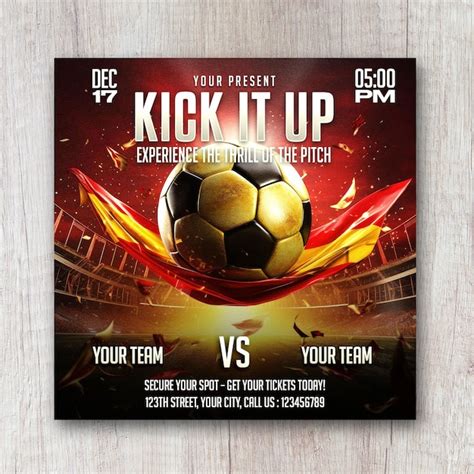 Soccer Football Flyer Social Media Banner Post Design Template