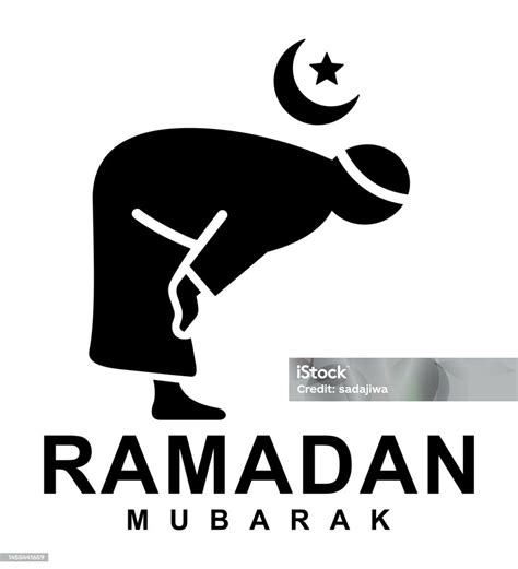 라마단 로고 이슬람 기도 간단한 평면 아이콘 벡터 일러스트 레이 션 Eid Mubarak에 대한 스톡 벡터 아트 및 기타 이미지