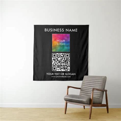 Custom Event Seminar Party Logo Qr Code Backdrop Zazzle