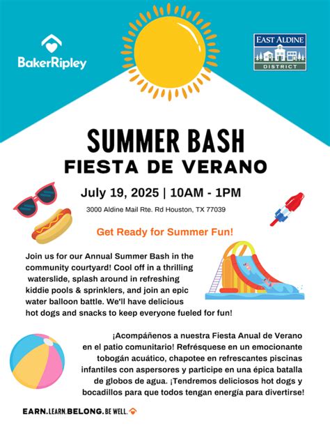 Summer Bash Get Ready For Summer Fun July 19 East Aldine