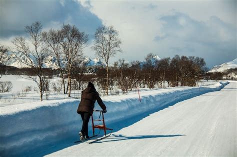 L hiver Dans Les îles Lofoten Norvège Du Nord Photo Premium