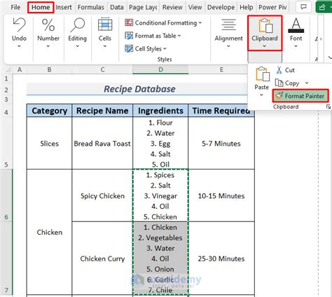 How To Create A Recipe Database In Excel 3 Methods