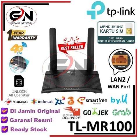 Promo Tp Link Tl Mr100 300mbps Wireless N 3g 4g Lte Router Modem Sim