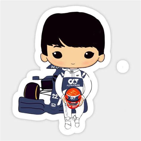 Yuki Tsunoda By Cutedrivers Yuki Cute Stickers F1 Art