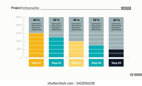 Five Columns Bar Chart Slide Template Stock Vector Royalty Free