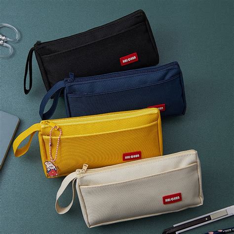 High Quality Simple Canvas Pecil Case Large Capacity Pencil Bag Boys