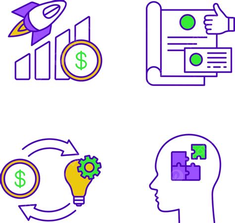 Startup Color Icons Set Launch Process Isolated Vector Launch Process Isolated PNG And Vector