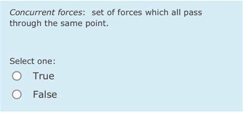 Solved Concurrent Forces Set Of Forces Which All Pass Chegg