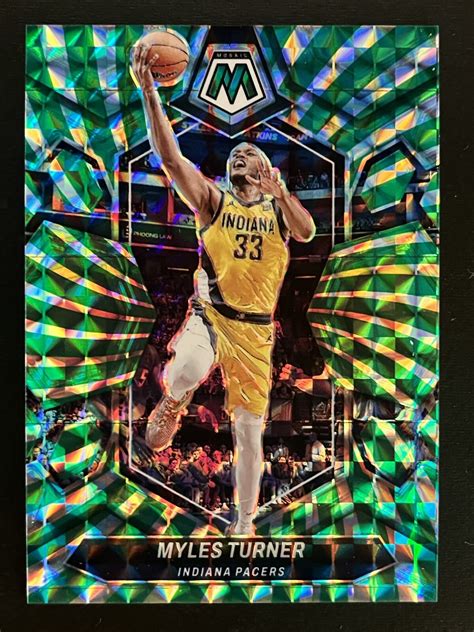 2023 24 Panini Mosaic Myles Turner 198 Green Swirl Prizm Fotl 23 Rc