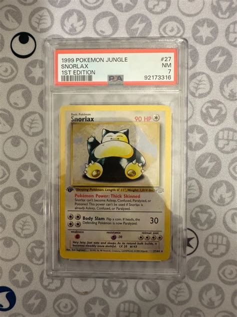 Pokemon Snorlax 2764 Jungle 1ère Edition Vintage Psa 7 Eur 5616
