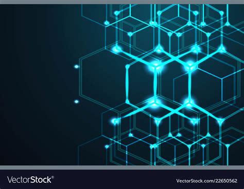 Abstract Hexagon Background Technology Polygonal Vector Image