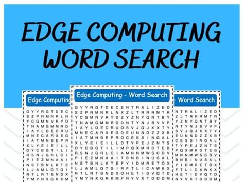 Edge Computing Word Search Teaching Resources