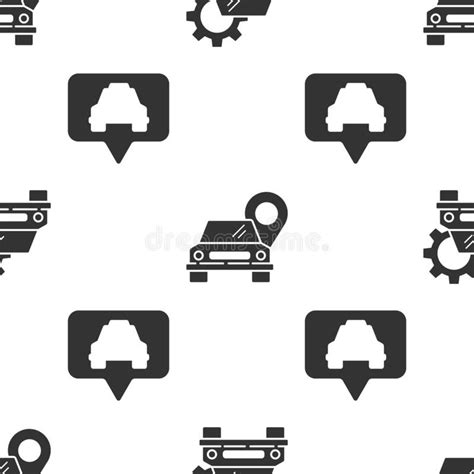 Set Car Service Map Pointer With Taxi And Map Pointer With Taxi On