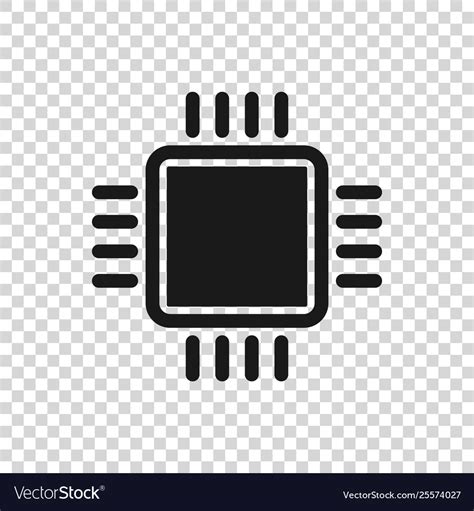 Grey Computer Processor With Microcircuits Cpu Vector Image