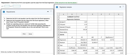 Solved Requirement 1 Determine The Firms Cost Equation