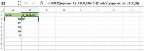 Get Supplier Name With Only Supplier Id Inputed Using Excel Formulas Stack Overflow