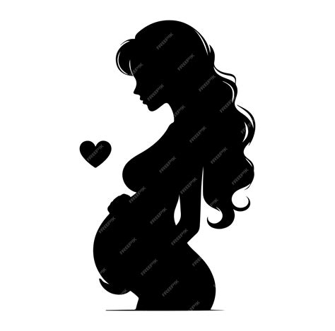 Premium Vector Pregnant Woman Silhouette Vector Illustration