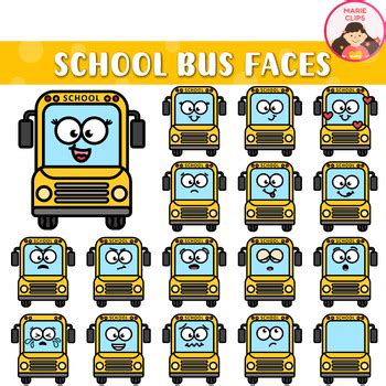 School Bus Faces Clipart By Marie Clips By Marie Clips TPT