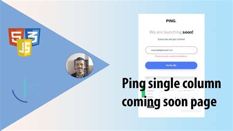 Ping Single Column Coming Soon Page Frontendmentor Youtube