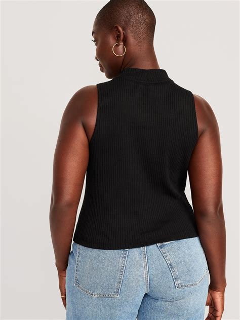 Fitted Sleeveless Mock Neck Top Old Navy