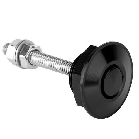 Universal Engine Bonnet Push Button Hood Car Quick Pin Latch Lock Clip Kit Black