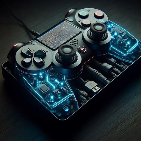 A Gaming Console Controller With Glowing Buttons Premium Ai Generated