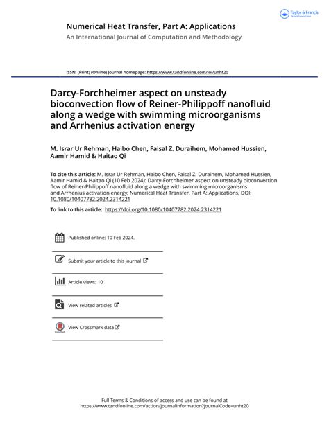 Pdf Darcy Forchheimer Aspect On Unsteady Bioconvection Flow Of Reiner Philippoff Nanofluid