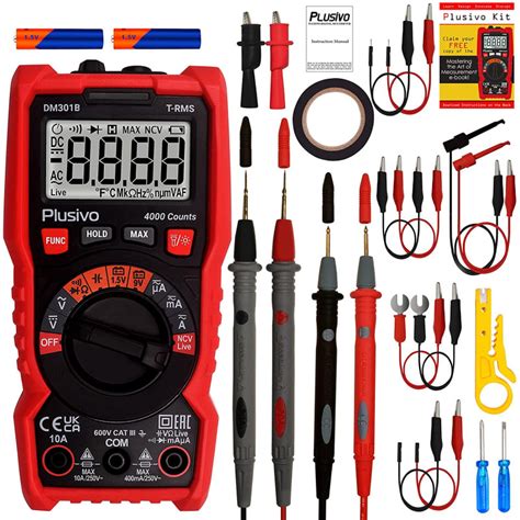 Digital Multimeter 4000 Counts TRMS Auto Ranging AC DC Voltmeter NCV