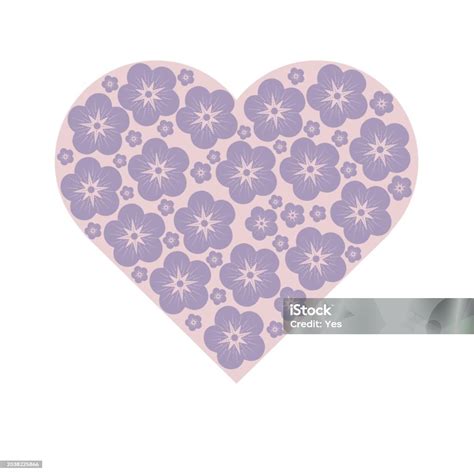 白い背景に紫色の花とピンクの心の平らなレイアウト お祝いのベクターアート素材や画像を多数ご用意 お祝い イラストレーション カット