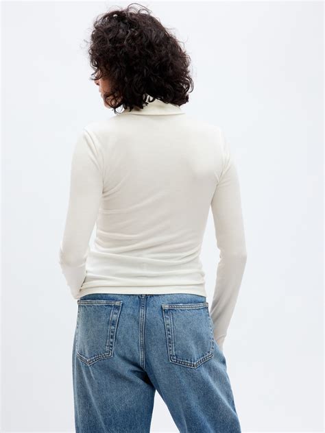 Mini Rib Turtleneck T Shirt Gap