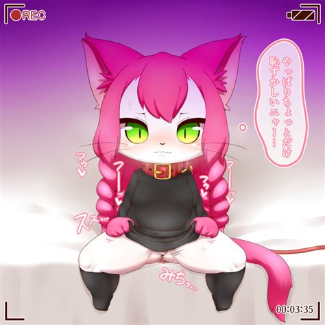 Alacarte Neko Hakase Cat Busters Highres 1girl Bottomless Clothes