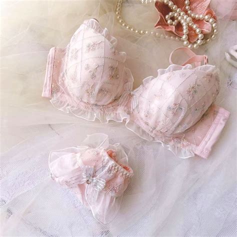Japanese Kawaii Ruffle Flower Bra Set Sofyee